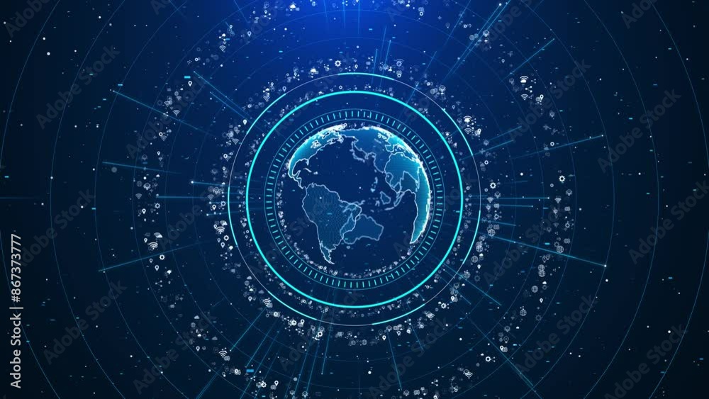 Futuristic globe economic or metaverse Digital innovation technology ...