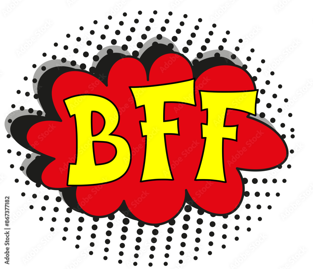 abbreviation bff (best friends forever) in retro comic speech bubble ...