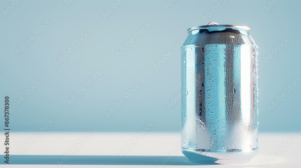 modern sparkling water can with a sleek label positioned on a white ...