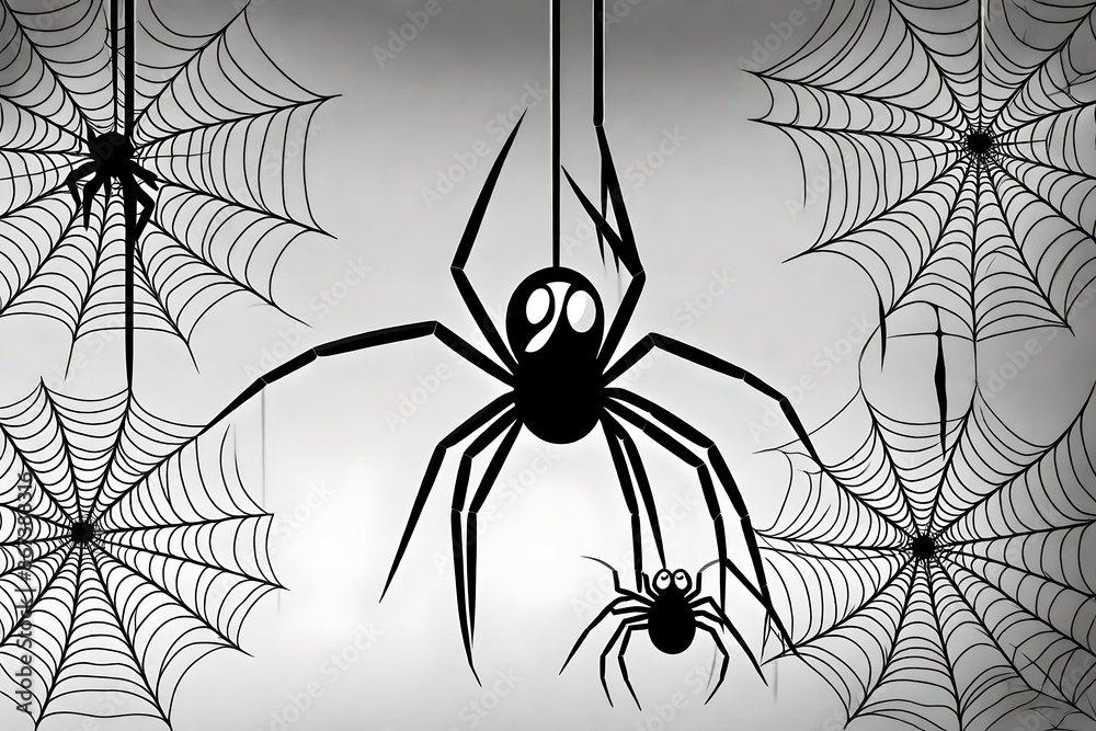 Spider hanging from spiderwebs isolated on png or transparent ...