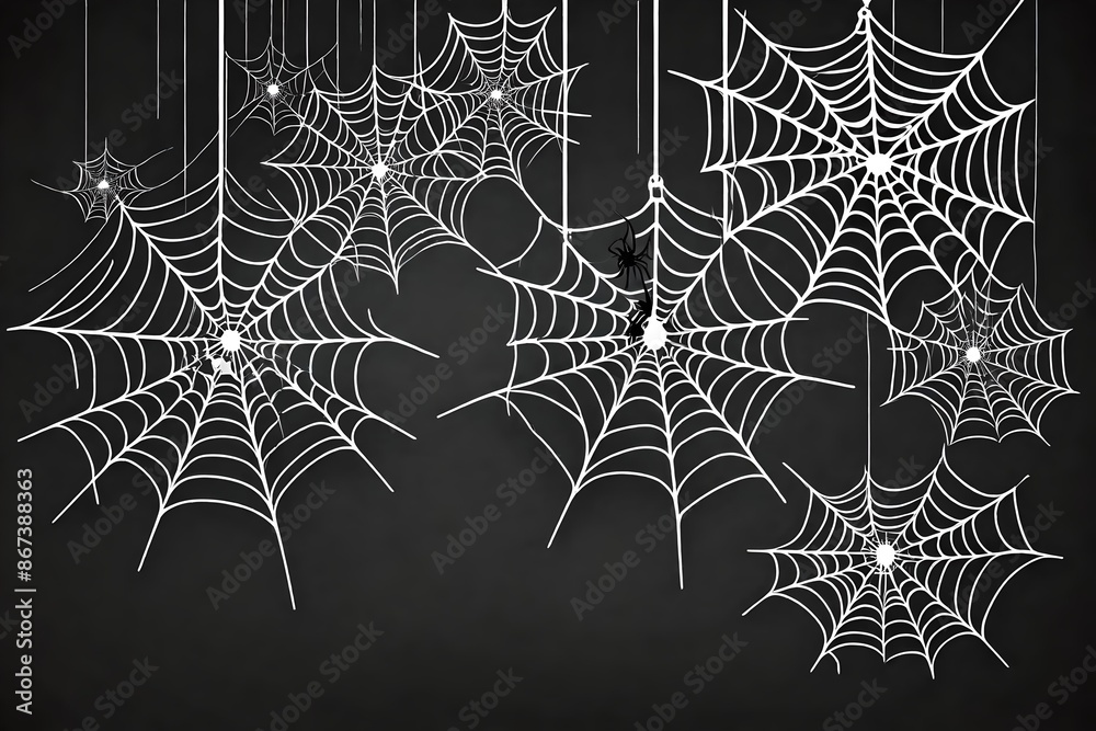 Spider hanging from spiderwebs isolated on png or transparent ...
