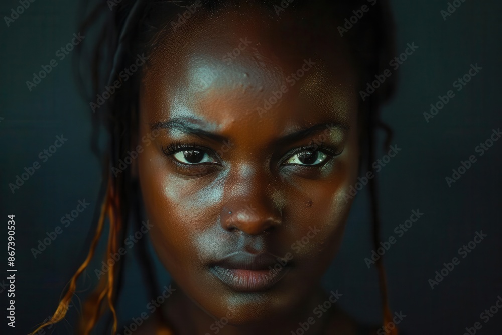 powerful portrait of a darkskinned woman with a defiant expression ...