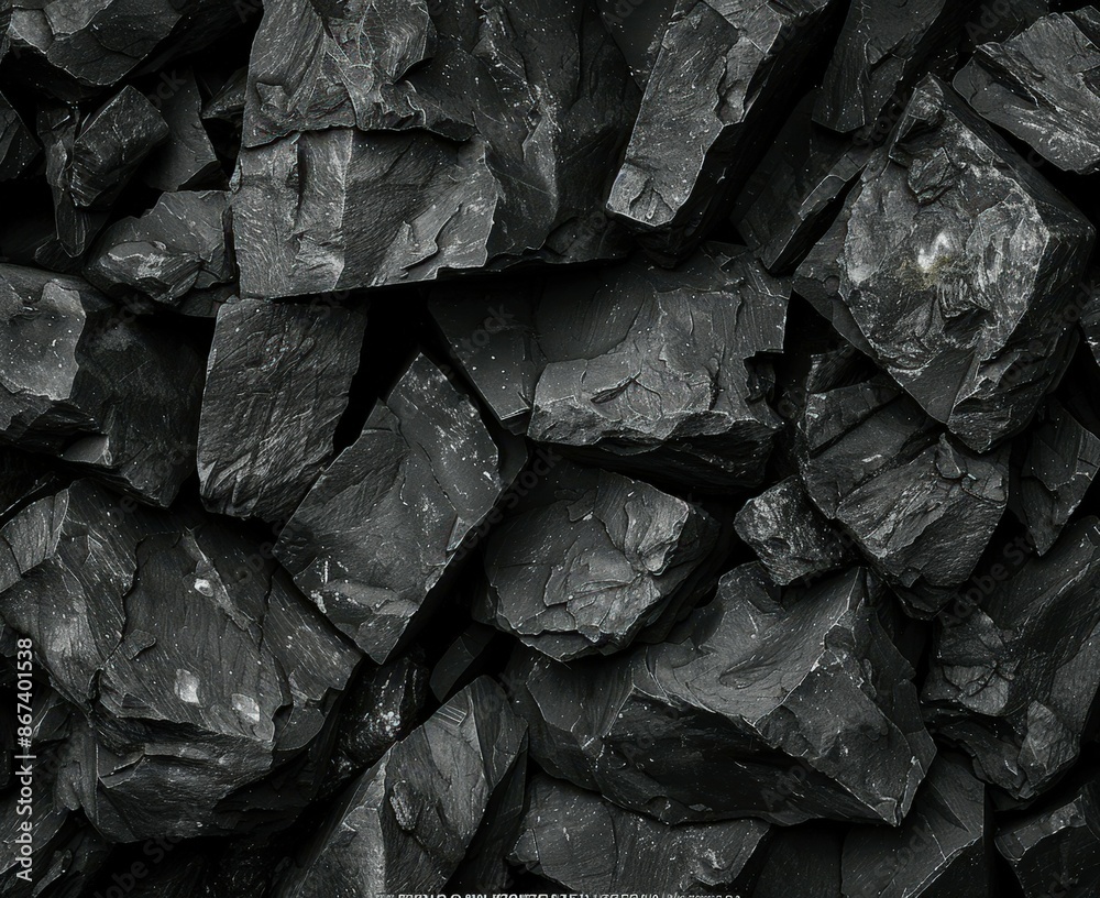 High-Resolution Image of a Textured Stack of Black Coal Blocks Stock ...