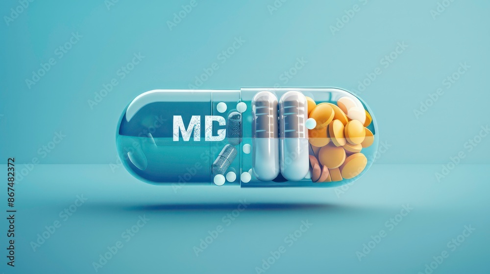 A vector illustration featuring minerals like Mg (magnesium) and ...