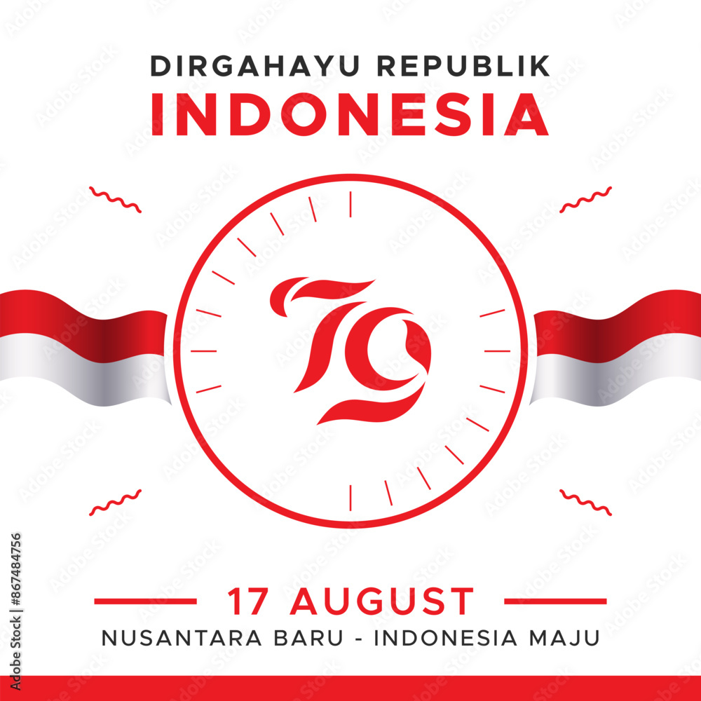 17 August independence. Design template for celebrating the 79th ...