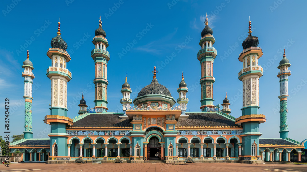 The beautiful grand mosque of West Sumatra features amazing Minangkabau ...