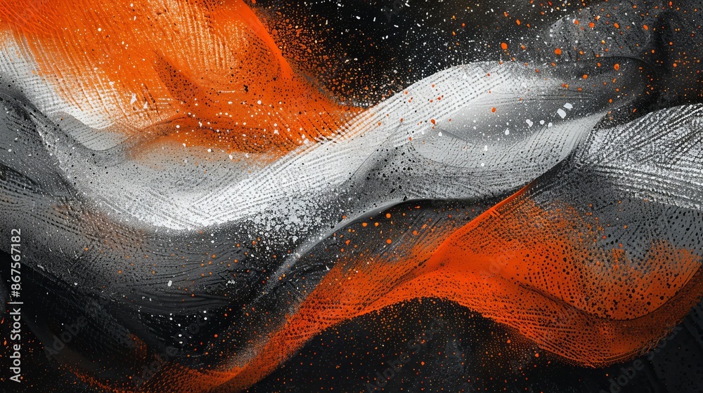 The scene depicted is an abstract illustration with dynamic waves in ...