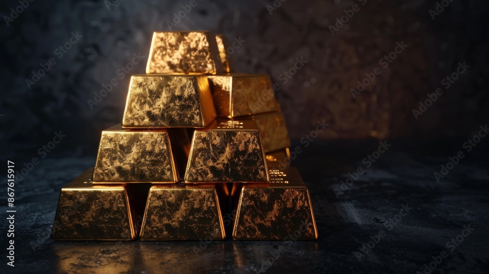 Stacks of Pure Gold Bars Symbolizing the Essence of Business and ...