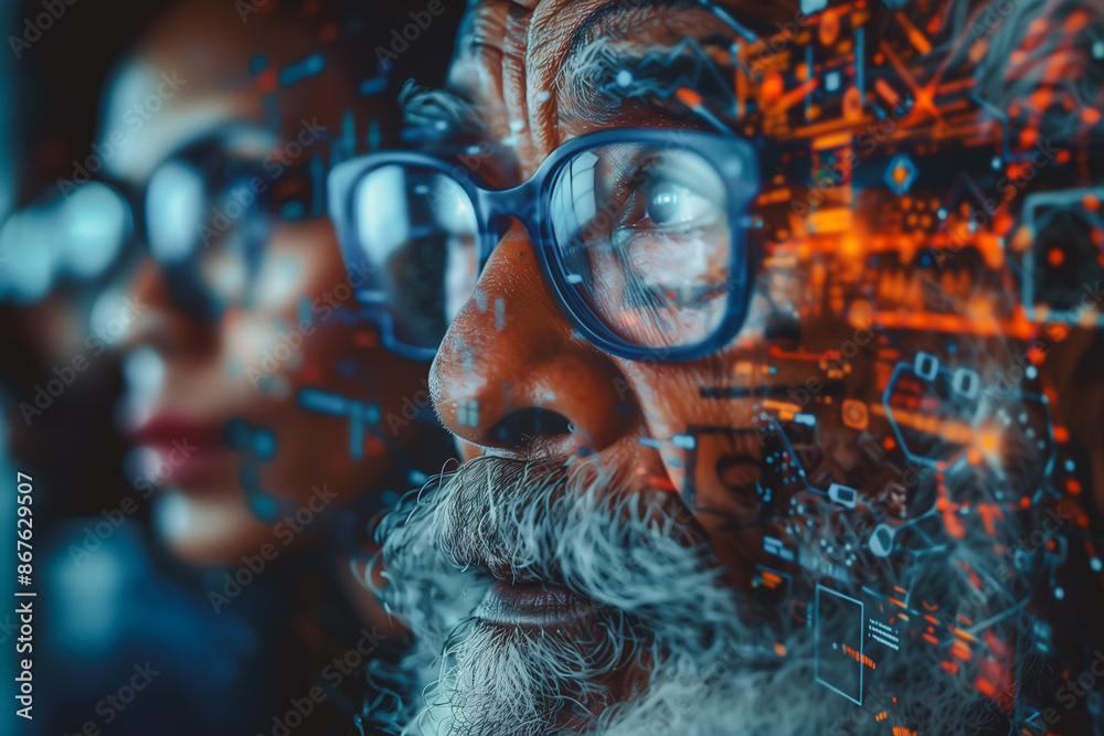 AI (Artificial Intelligence) concept. Deep learning. GUI (Graphical ...