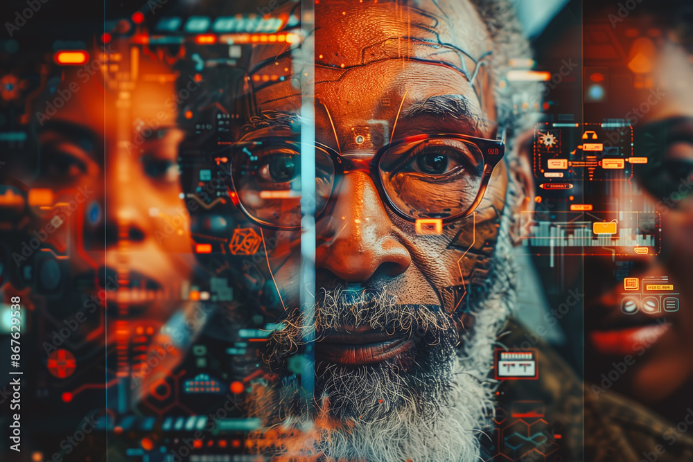 AI (Artificial Intelligence) concept. Deep learning. GUI (Graphical ...