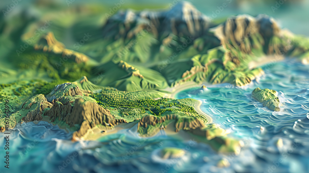 A 3D map shows how land rises and falls. There's space for you to add ...