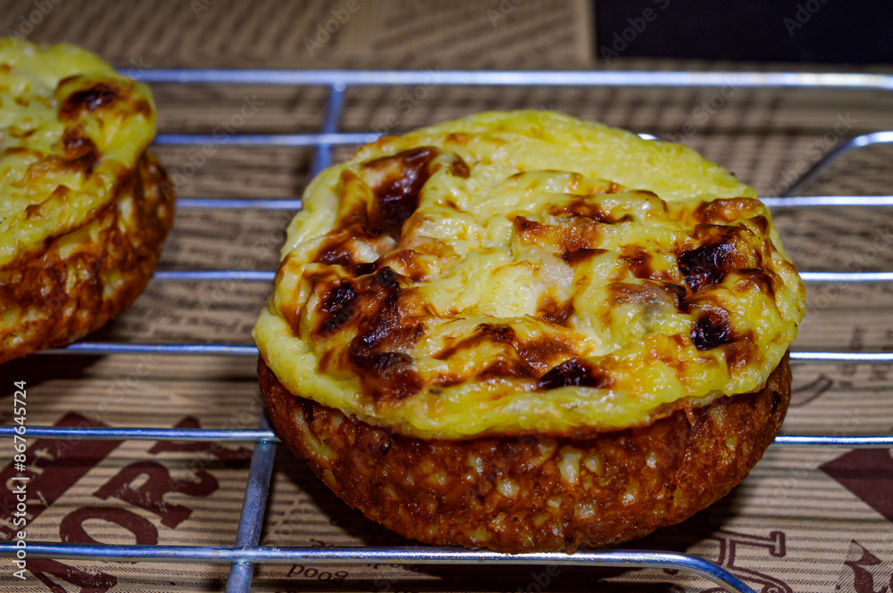 Baked mud cakes are wet cakes or traditional Indonesian market snacks ...