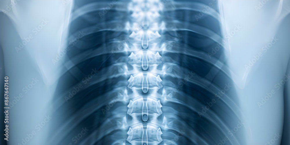Xray image showing human spine with visible background. Concept Medical ...
