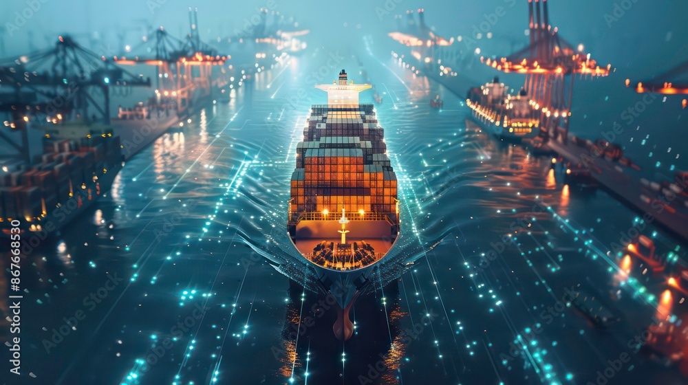 Futuristic cargo container ships utilize technology for global ...