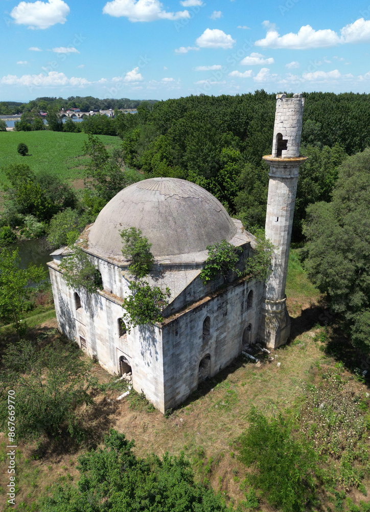 Evliya Kasim Pasha Mosque, located in Edirne, Turkey, was built in 1479 ...