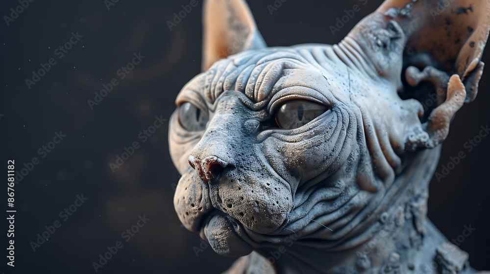 Detailed chart on the Sphynx Cat Felis catus showcasing its origins in ...