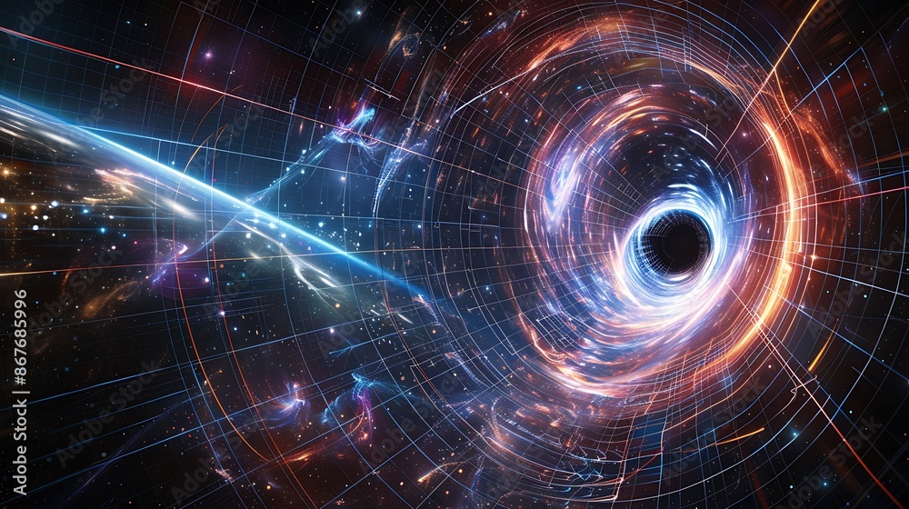 Educational chart on General Relativity illustrating the curvature of ...