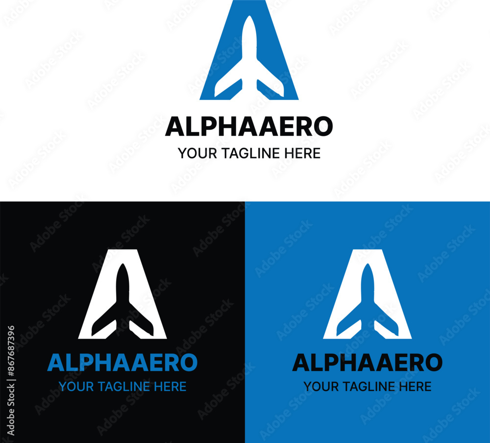 Alpha Aero Logo, A logo, a letter logo, a alphabet logo, A negative space logo, aeroplane logo ...