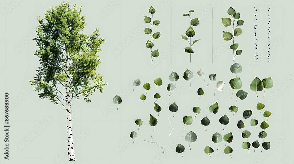 Infographic on the Birch Tree Betula pendula highlighting its white ...