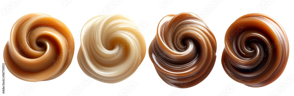 Antique Caramel Swirls Trio - Muted Brown Tones with Vintage Textures ...