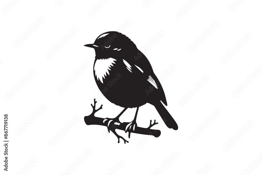 Robin bird Silhouette vector Illustration Stock Vector | Adobe Stock
