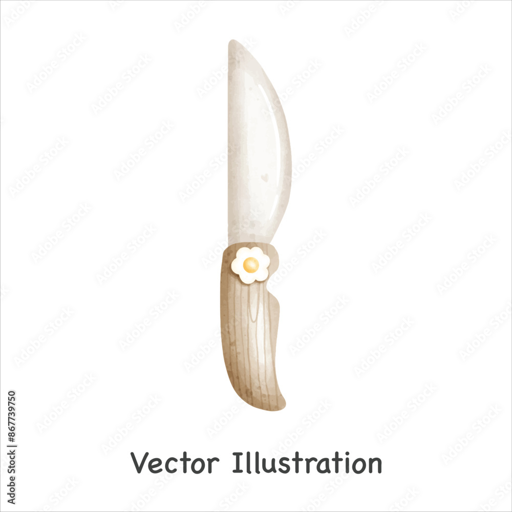 Cute cartoon kitchen knife drawing. Camping cooking. Cooking elements ...