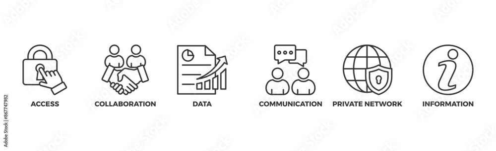 Intranet banner web icon illustration concept for global network system with icon of access ...