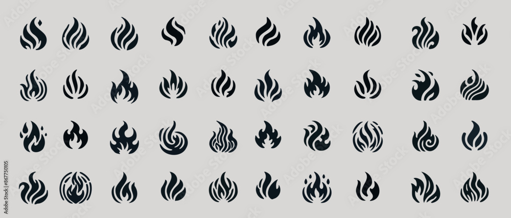 Vector Flame Icons Collection - High-Quality Fire Symbols for Graphic ...