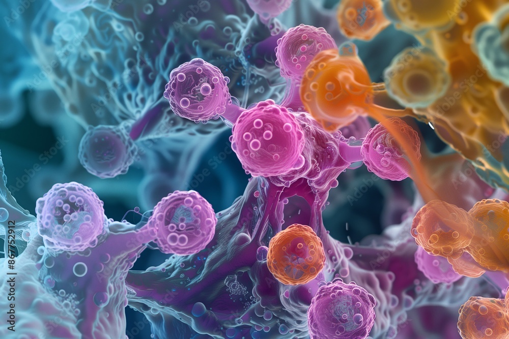 Electron microscopic structure of nucleus Stock Illustration | Adobe Stock