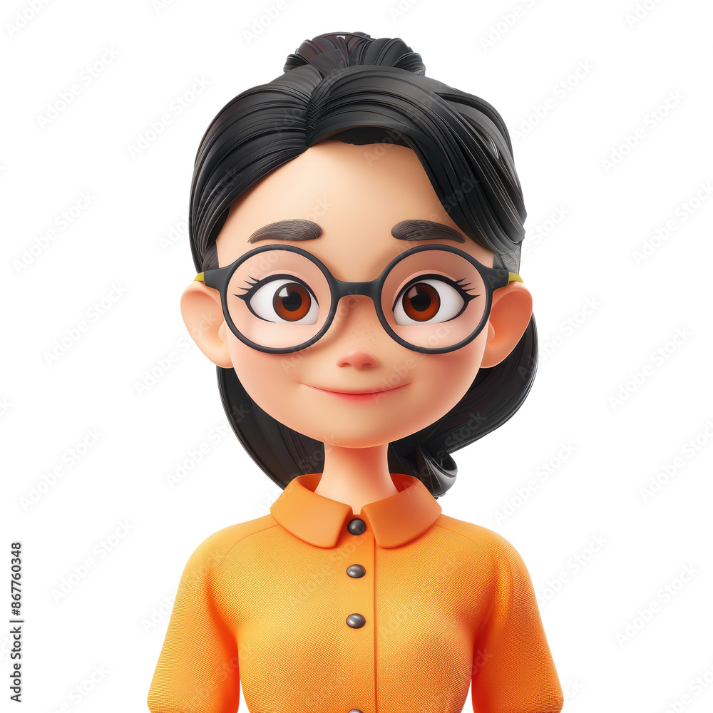 Beautiful woman memoji, emoji icon 3d render isolated on white ...