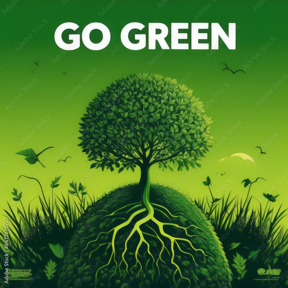 Go Green logo. Save the Planet. Good for Go Green Campaign Needs. Eco ...