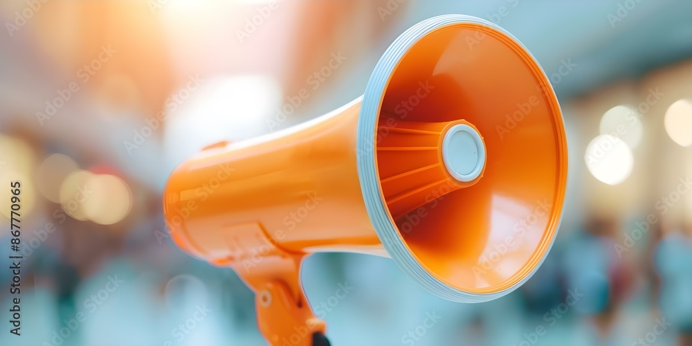 Using an Orange Megaphone for Public Announcements and Awareness ...