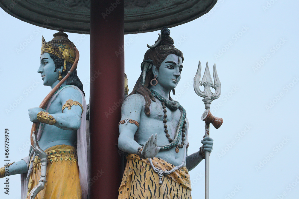 Shiva and Rama. Religious statues in Rishikesh, India. Stock Photo ...