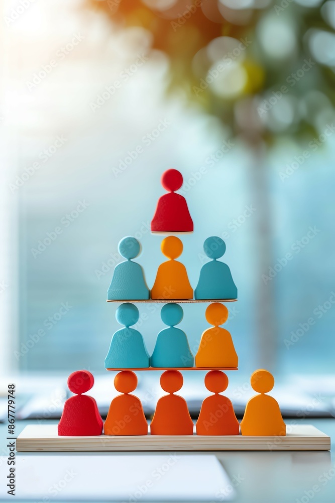 Business team reviewing the companys organizational structure chart in ...