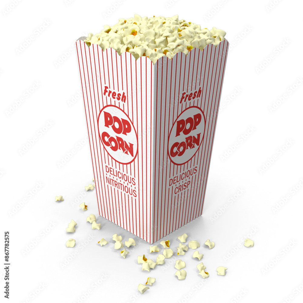 Realistic 3D Movie Popcorn and Medium Mug PNG Images | High-Quality ...