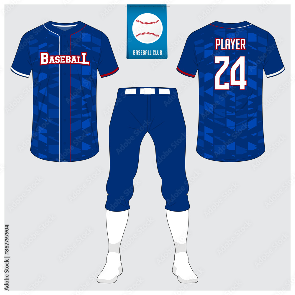Baseball uniform or baseball jersey mock up. Sportswear, t-shirt sport ...