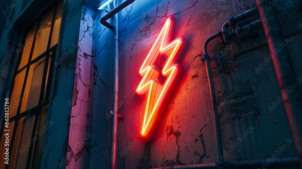 Lightning symbol for high-voltage electric charging stations. It's a ...