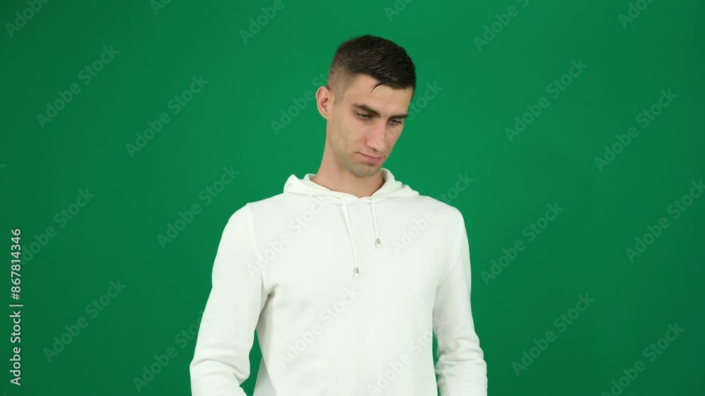 Swearing screaming man waving his arms. emotions of a handsome man guy ...