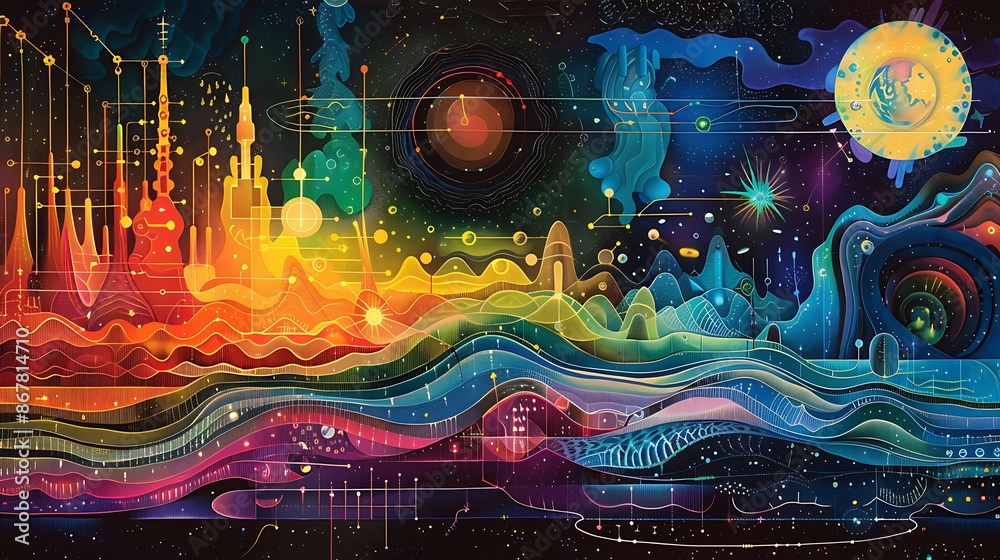 Comprehensive educational chart illustrating electromagnetic spectrum ...