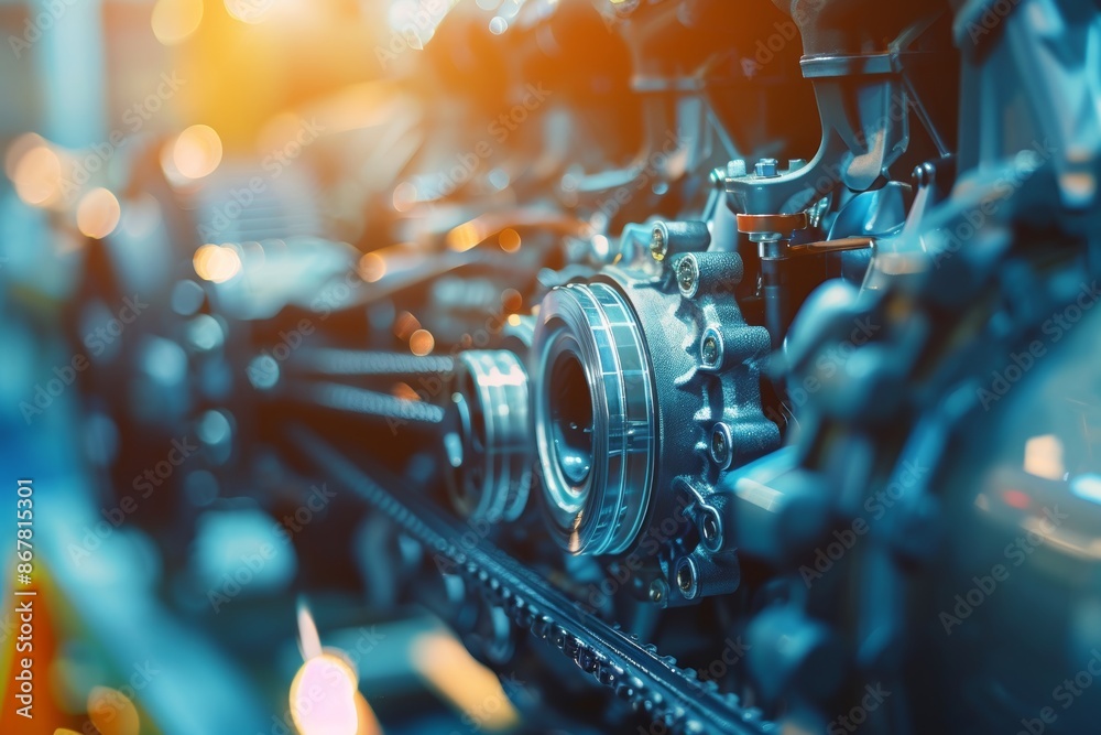 Detailed cutaway of advanced car engine prototype in high definition ...