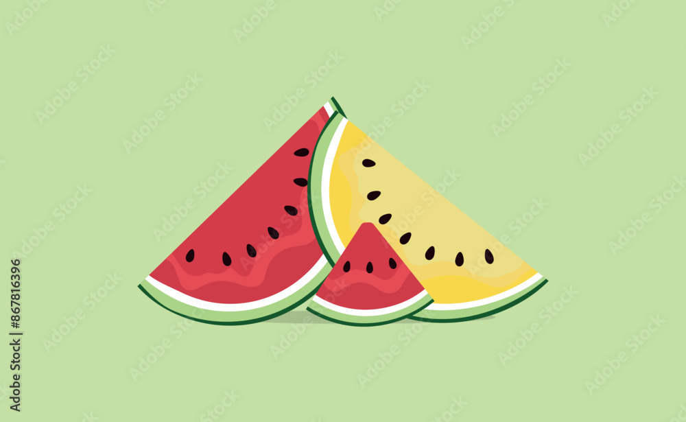 Yellow and red watermelon. Design of advertising banners. Design of ...