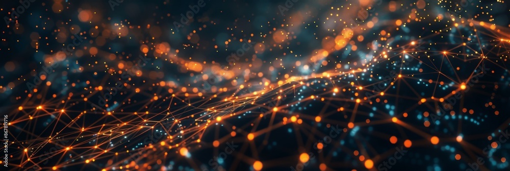 Quantum Computing, an abstract digital pattern with interconnected ...