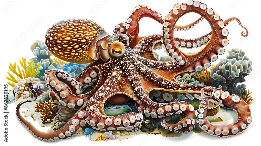 Educational chart lifecycle of Octopus Octopus vulgaris detailing ...