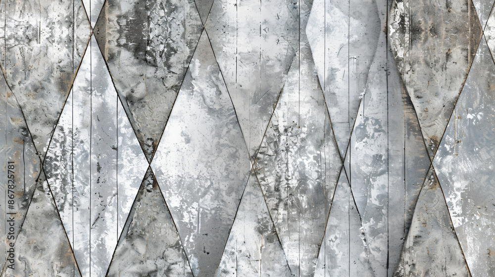 Geometric concrete shapes forming a textured wall, ideal for ...