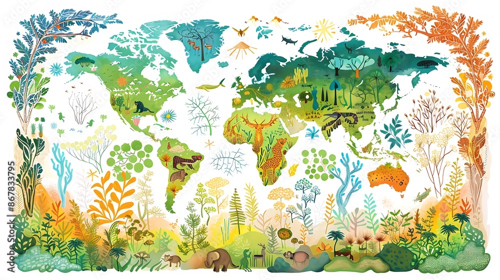 Visual aid on Terrestrial Biomes detailing characteristics of major ...