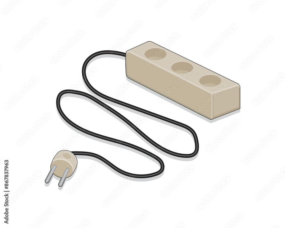 vector design of a device called an electrical socket terminal with ...