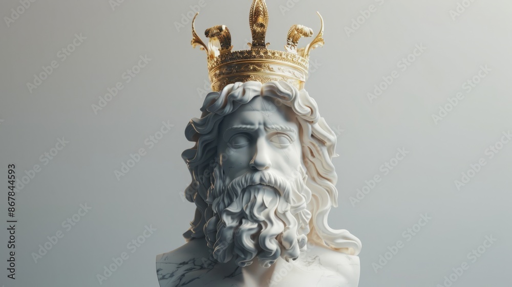 Marble Bust of a King with a Golden Crown - bust, king, crown, gold ...