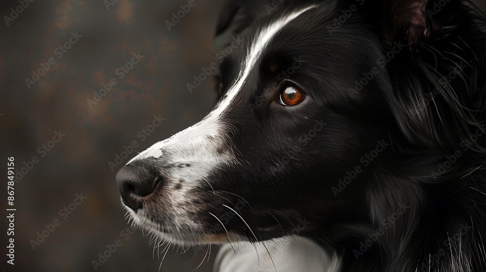 Visual aid Border Collie Canis lupus familiaris illustrating its ...