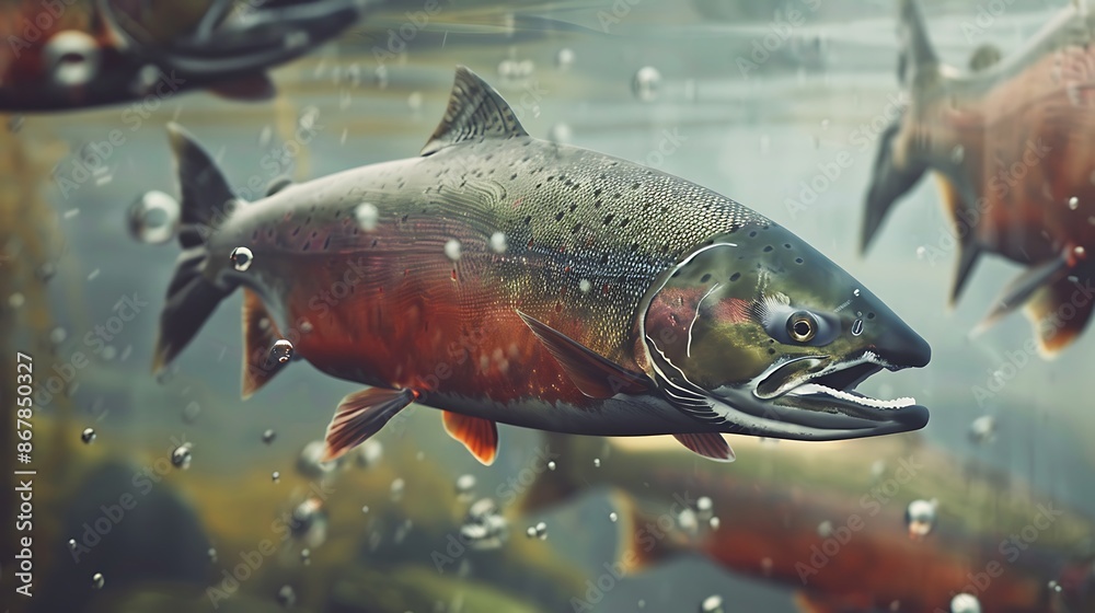Visual aid the lifecycle of the Salmon Salmo salar illustrating its ...