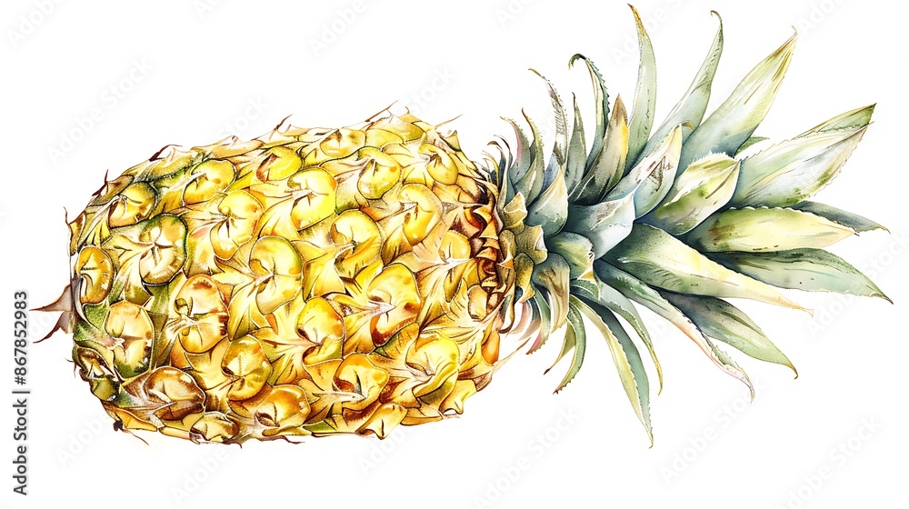 Educational visual aid on the Pineapple Ananas comosus illustrating its ...